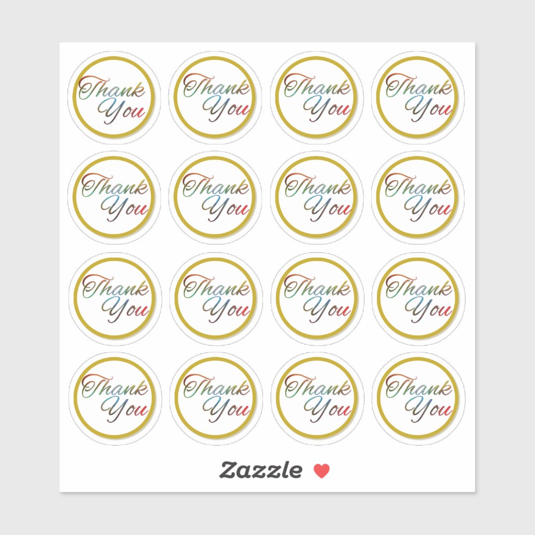 Transparent Round Thank You Stickers | Zazzle