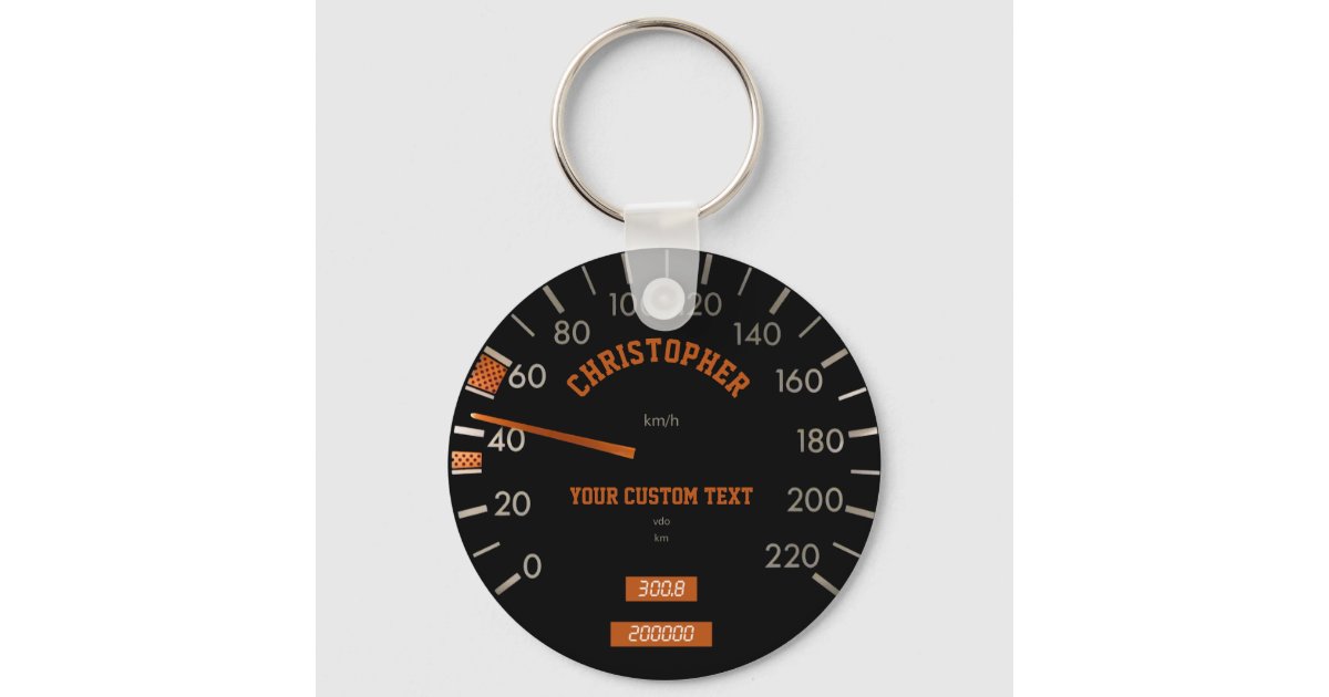Transparent Speedometer on Dashboard Keychain | Zazzle