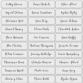 Transparent stylish script guest names sticker | Zazzle