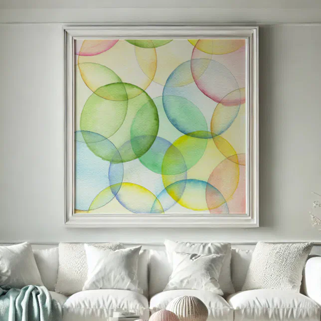 Transparent Watercolor Painting Prints Circles | Zazzle