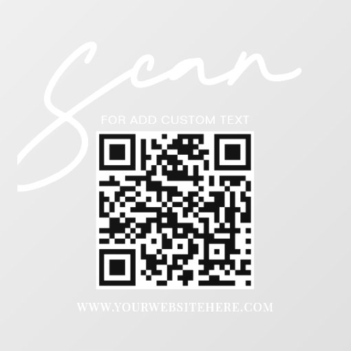 Transparent White Minimalist Business QR Code Window Cling | Zazzle
