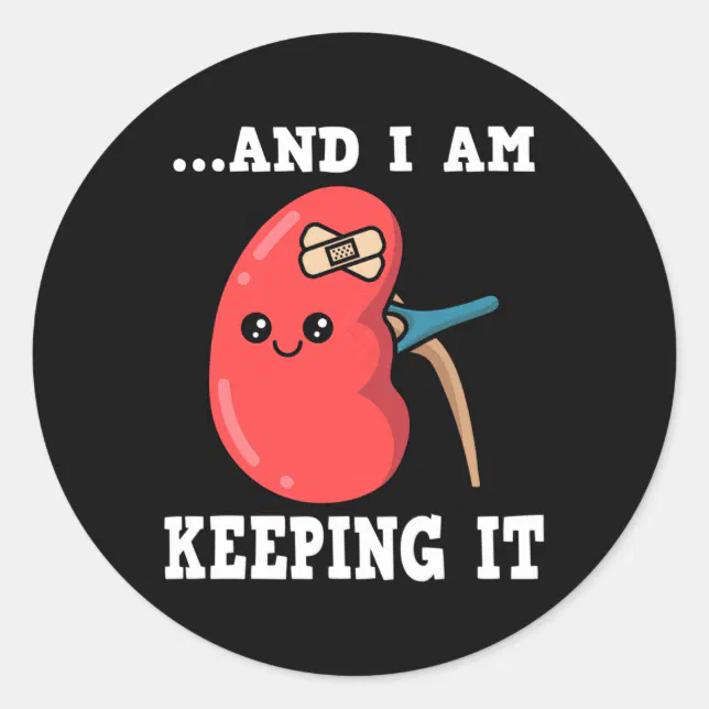 Transplant Kidney Donor Kidney Disease 3 Classic Round Sticker | Zazzle