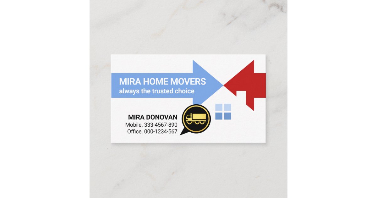Transport Destination Arrows Home Moving Business Card | Zazzle