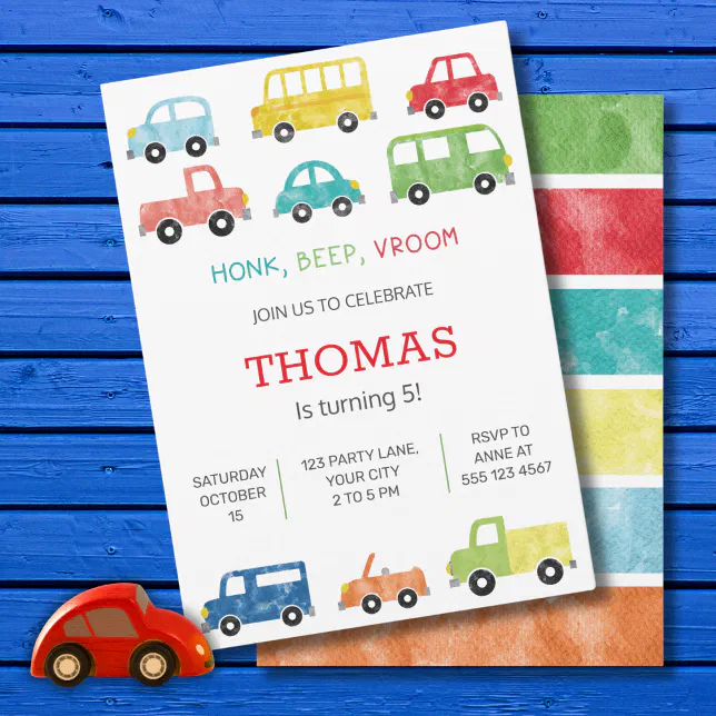 TRANSPORTATION BIRTHDAY INVITATION | Zazzle