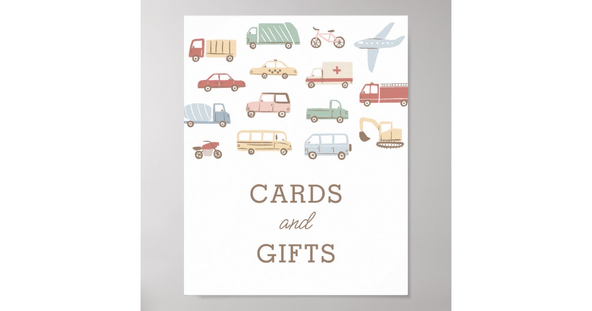 Transportation Birthday Party Cards and Gifts Sign | Zazzle