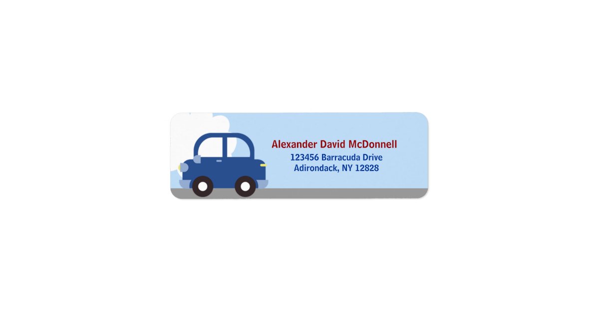 Transportation Car Custom Address Labels | Zazzle