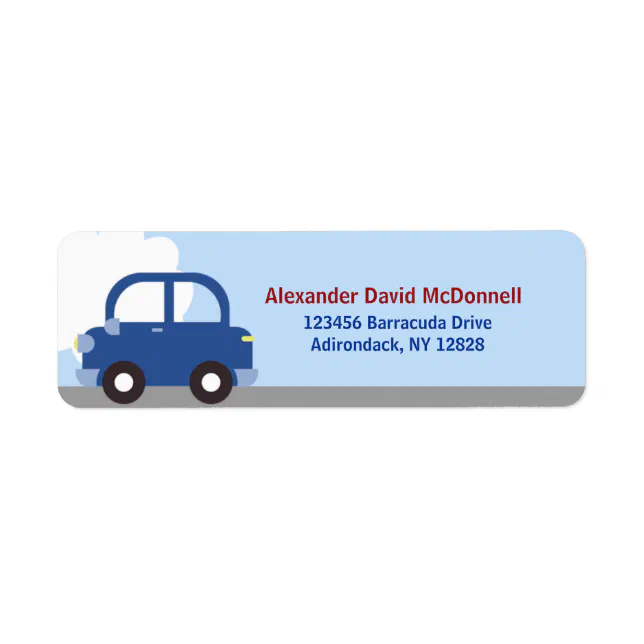 Transportation Car Custom Address Labels | Zazzle