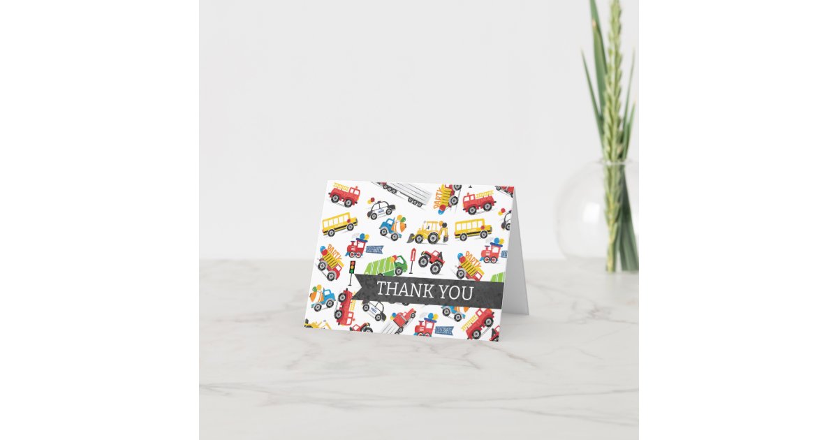 Transportation Thank You Card Vehicle Thank You | Zazzle