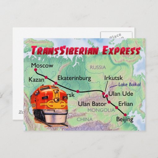 Transsiberian express postcard | Zazzle