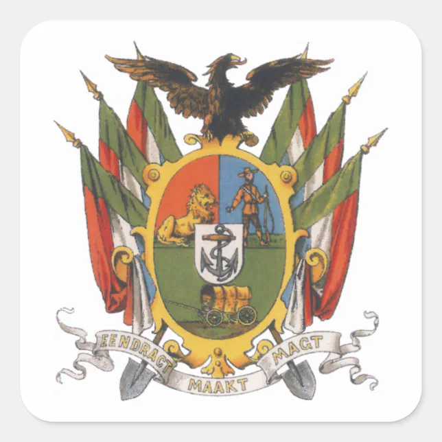 Transvaal Wapen Square Sticker | Zazzle