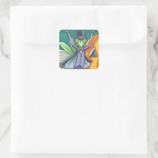 TRANSYLVANIA VAMPIRE PRAYING MANTIS, HALLOWEEN BUG SQUARE STICKER | Zazzle