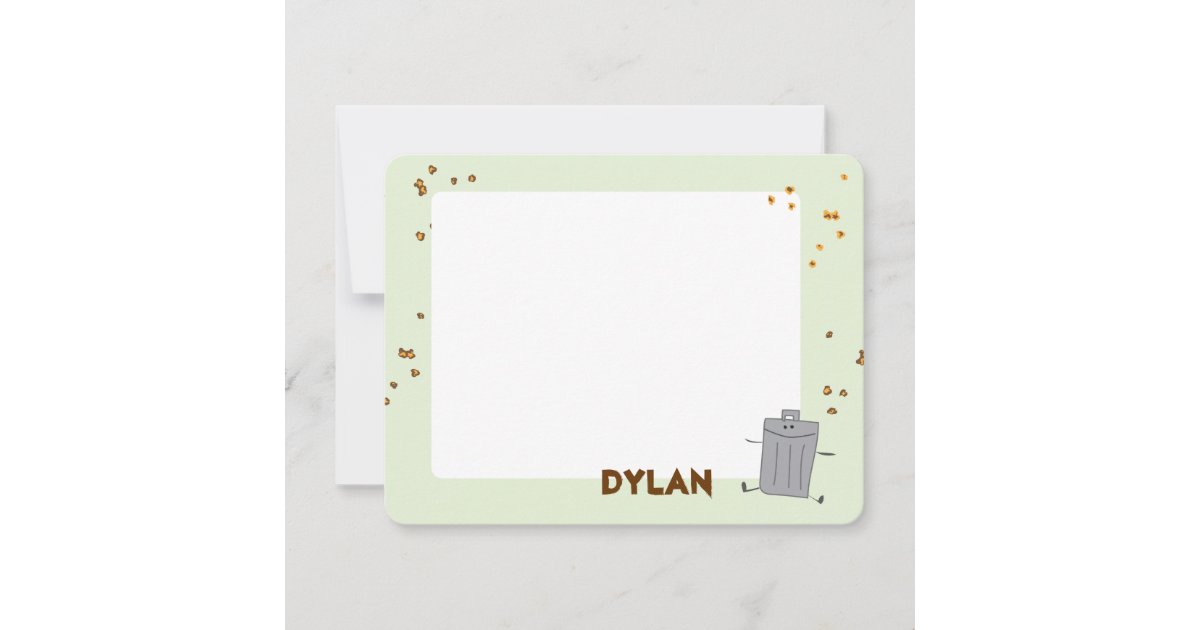 Trash Can Thank you Note Card | Zazzle