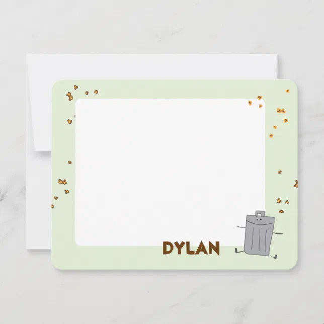 Trash Can Thank you Note Card | Zazzle