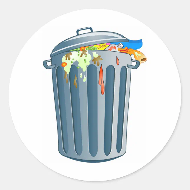 Trash Classic Round Sticker | Zazzle