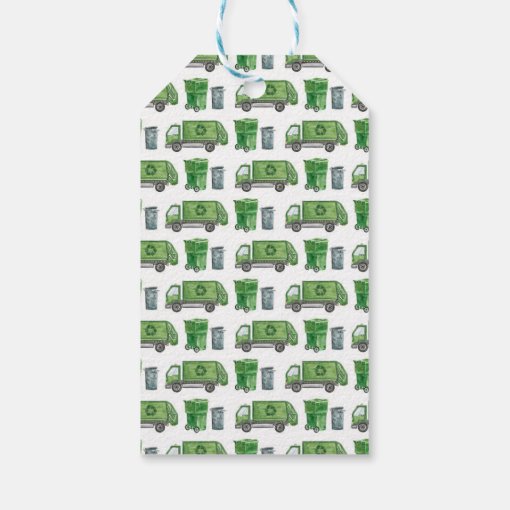 Trash Garbage Truck Birthday Thank You Tag | Zazzle