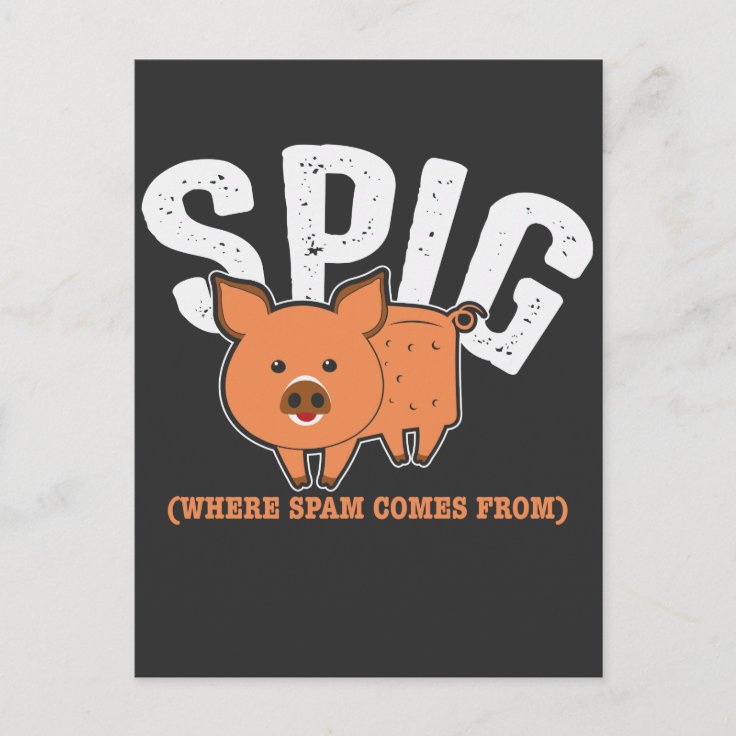Trash Mail Spam Folder Spig Pig Postcard | Zazzle