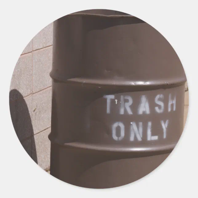 Trash Only Sticker | Zazzle