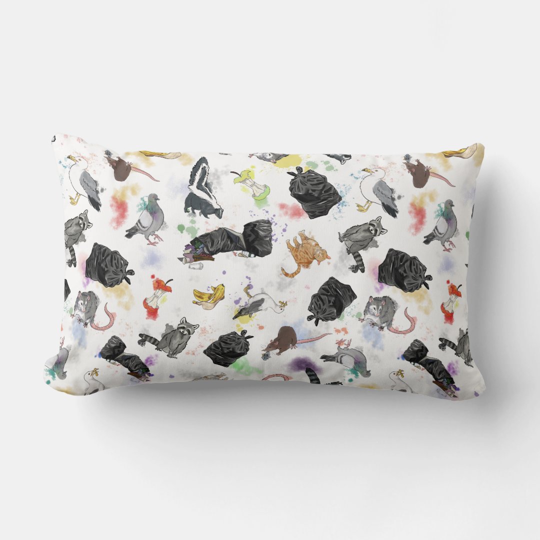 Trash Panda and Friends Lumbar Pillow | Zazzle