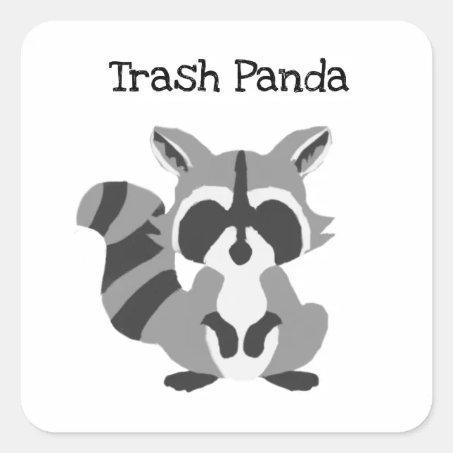 Trash Panda Square Sticker | Zazzle