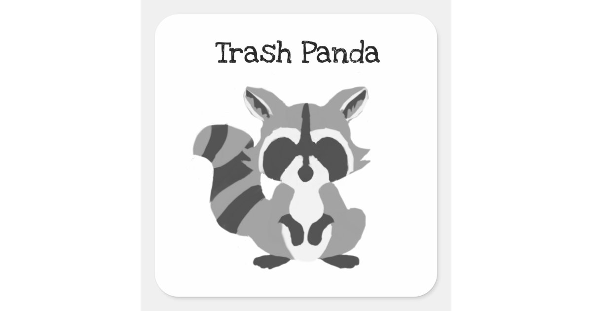 Trash Panda Square Sticker | Zazzle