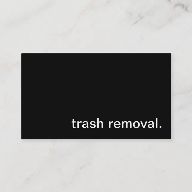 Trash Removal Business Card | Zazzle