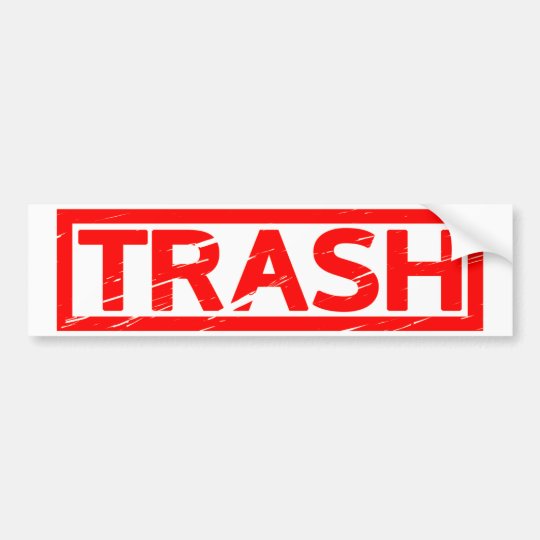 Trash Stamp Bumper Sticker | Zazzle.com