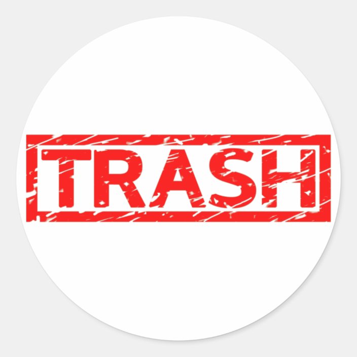Trash Stamp Classic Round Sticker | Zazzle.com