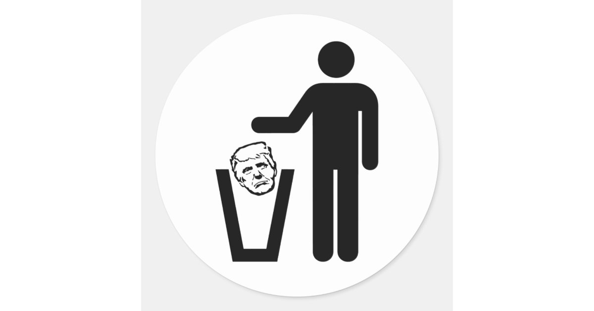 trash trump classic round sticker | Zazzle