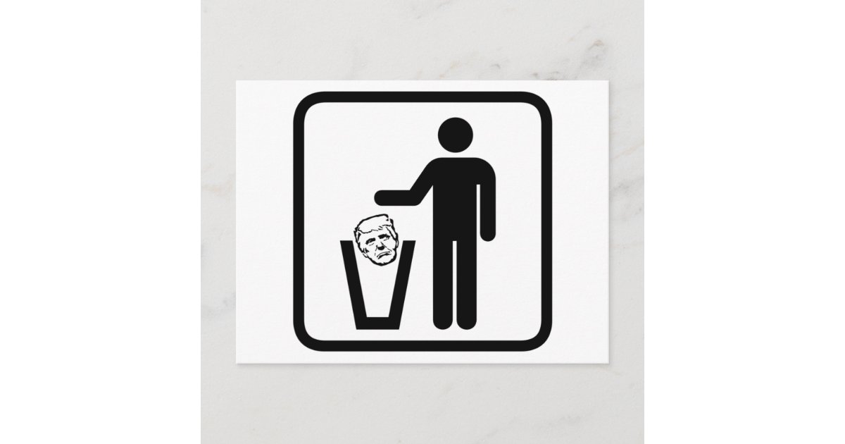 trash trump sign postcard | Zazzle