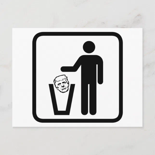 trash trump sign postcard | Zazzle