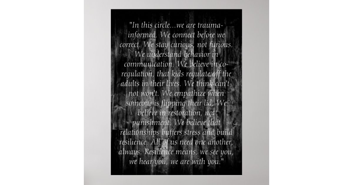 Trauma Informed Quotes Poster | Zazzle