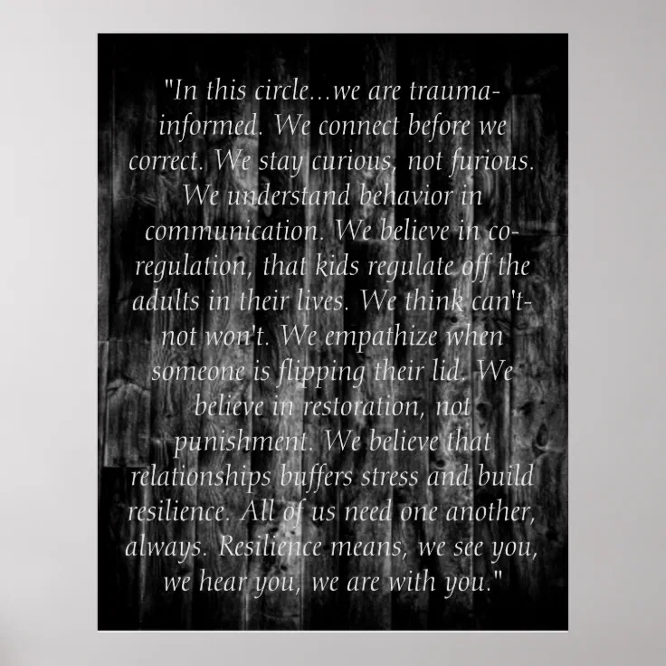 Trauma Informed Quotes Poster | Zazzle