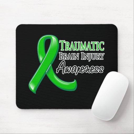 Traumatic Brain Injury Awareness Ribbon Mouse Pad | Zazzle