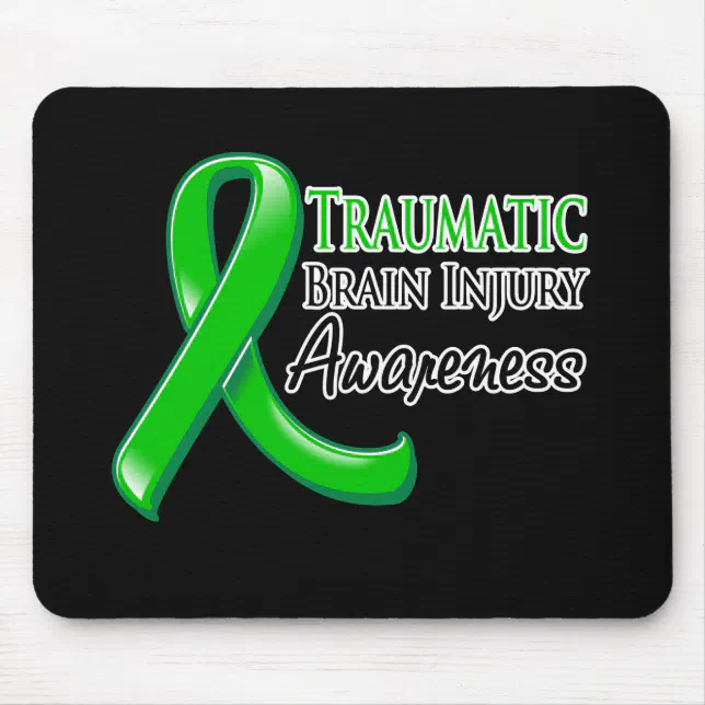 Traumatic Brain Injury Awareness Ribbon Mouse Pad | Zazzle