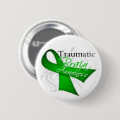 Traumatic Brain Injury Awareness Ribbon Pinback Button | Zazzle