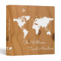 Travel adventures / world map on wood, custom 3 ring binder | Zazzle