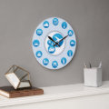 Travel Agency Blue Bubble Design Wall Clock | Zazzle