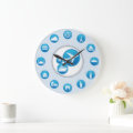 Travel Agency Blue Bubble Design Wall Clock | Zazzle