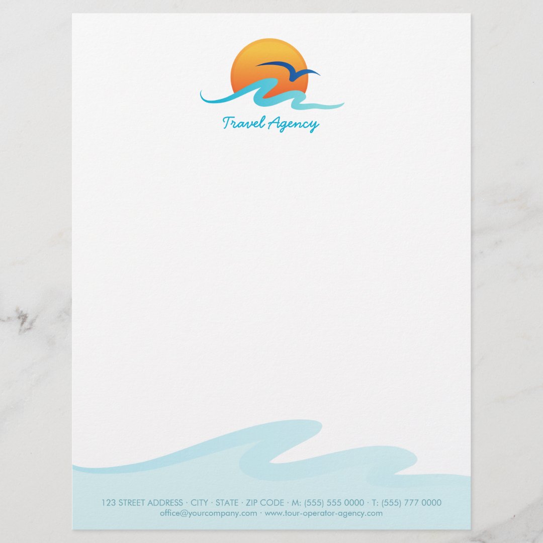 Travel Agency Tourism Tour Operator letterhead | Zazzle