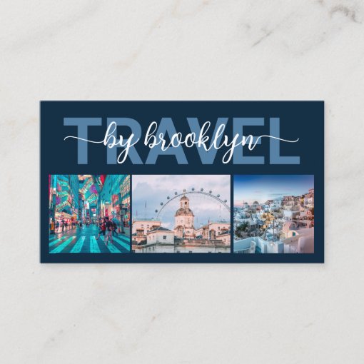 Travel Agent Consultant Photo Collage Business Card | Zazzle
