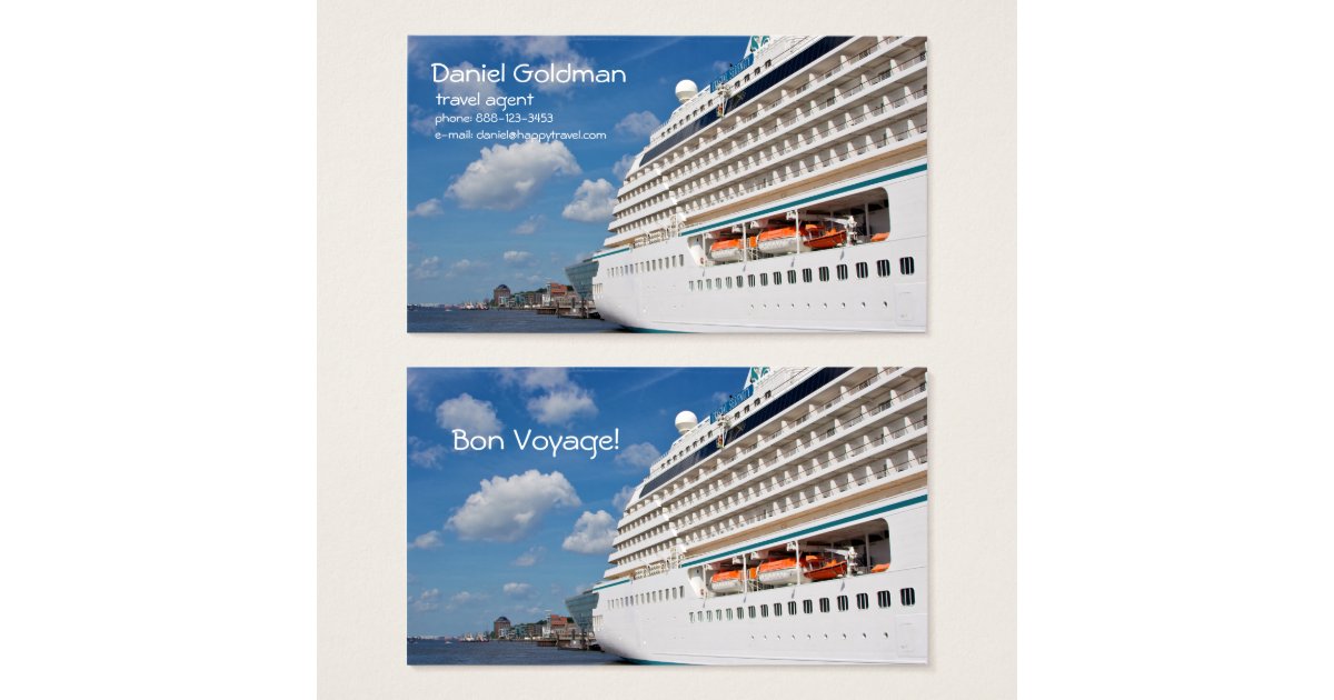 Travel Agent Cruise Ship Business Card | Zazzle.com