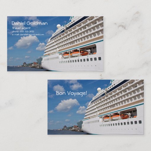 Travel Agent Cruise Ship Business Card | Zazzle