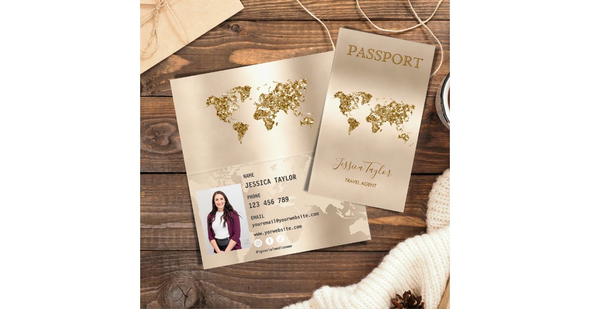 Travel Agent Passport World Map Insert Photo | Zazzle