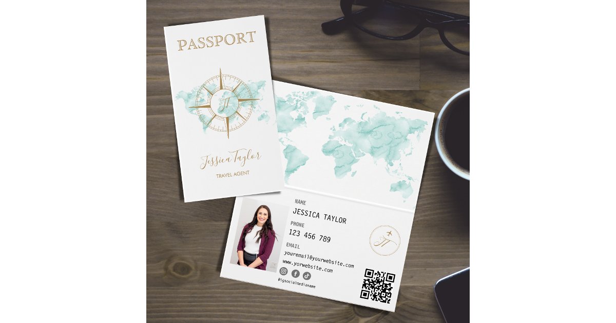 Travel Agent Passport World Map Insert Photo | Zazzle