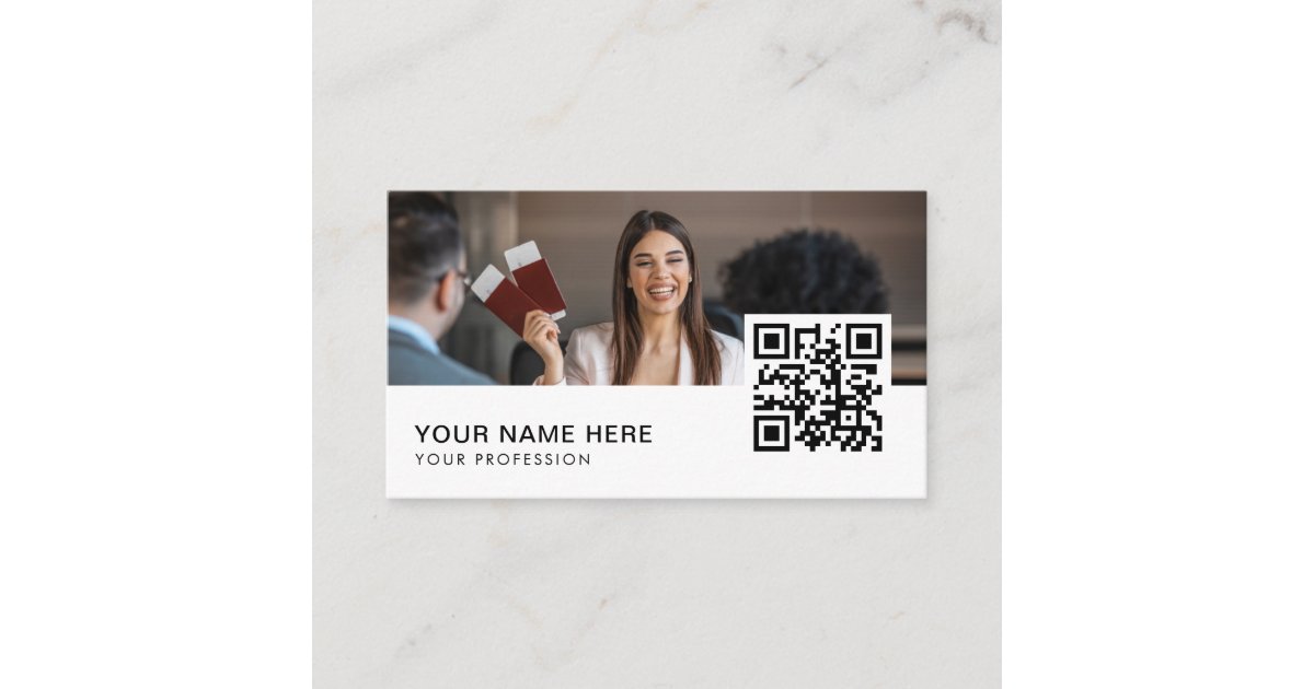 Travel Agent QR Code Business Card | Zazzle