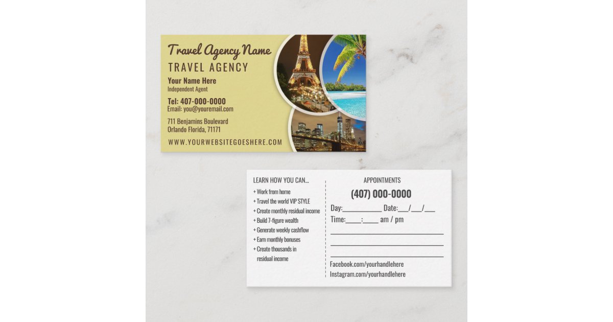 Travel Agent Template Business Card | Zazzle