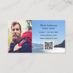 Travel agent vacation guide photo business card | Zazzle