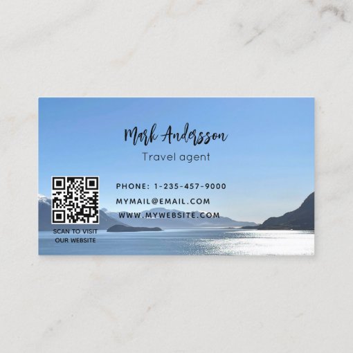 Travel agent vacation tourism photo business card | Zazzle