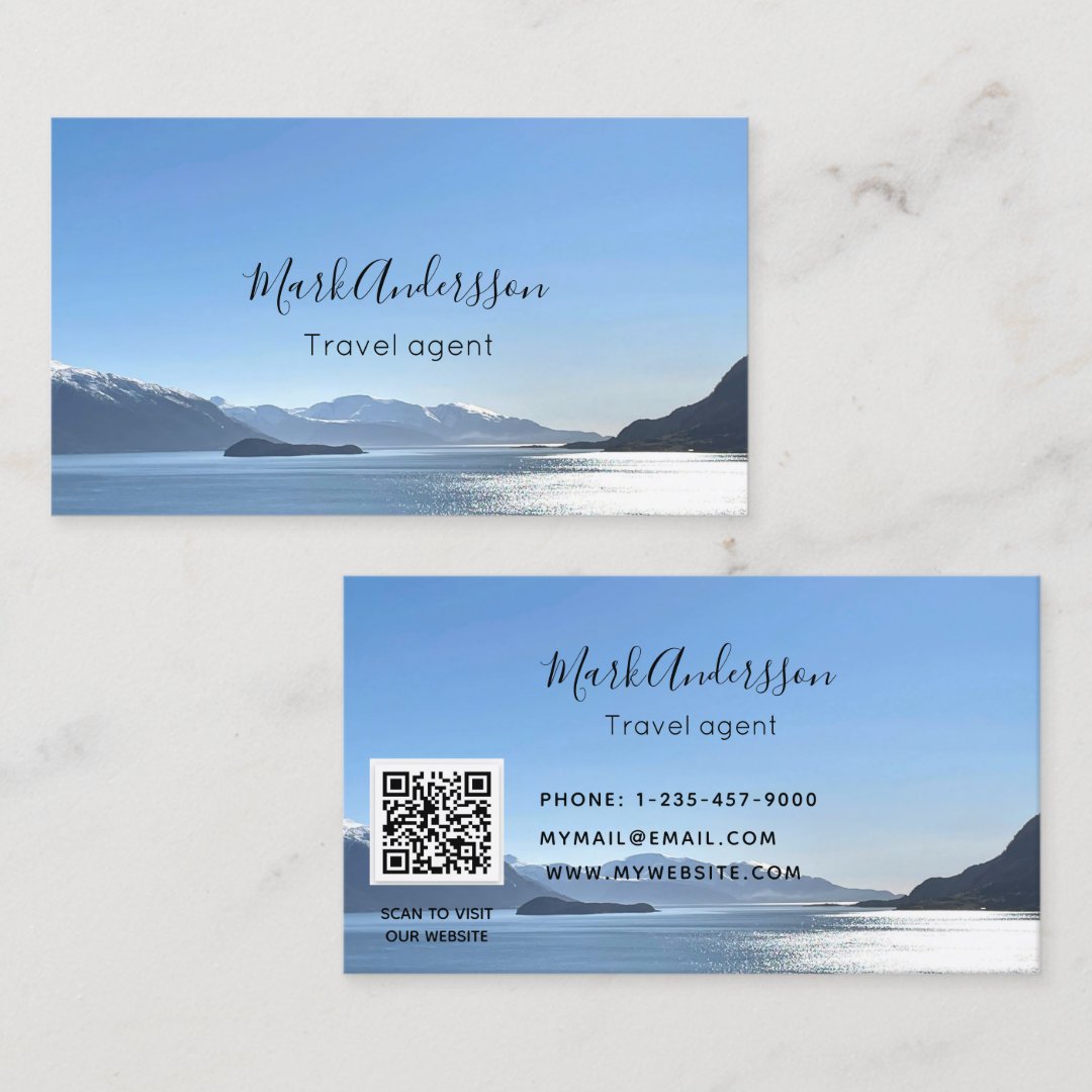 Travel agent vacation tourism photo business card | Zazzle
