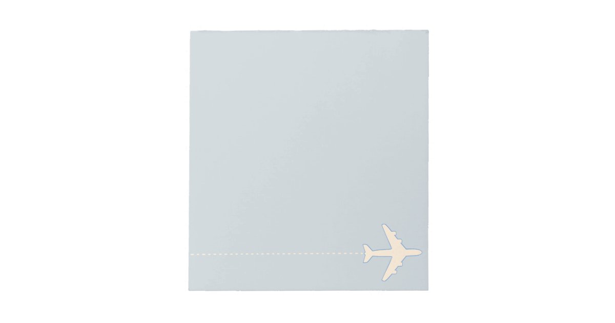 Travel airplane with dotted line notepad | Zazzle